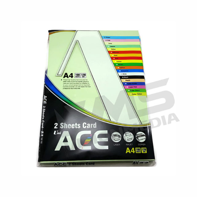 UNI ACE 120GSM A4 SIZE COLOUR PAPER (LAGOON GREEN)(100 SHTS) – Vision Media