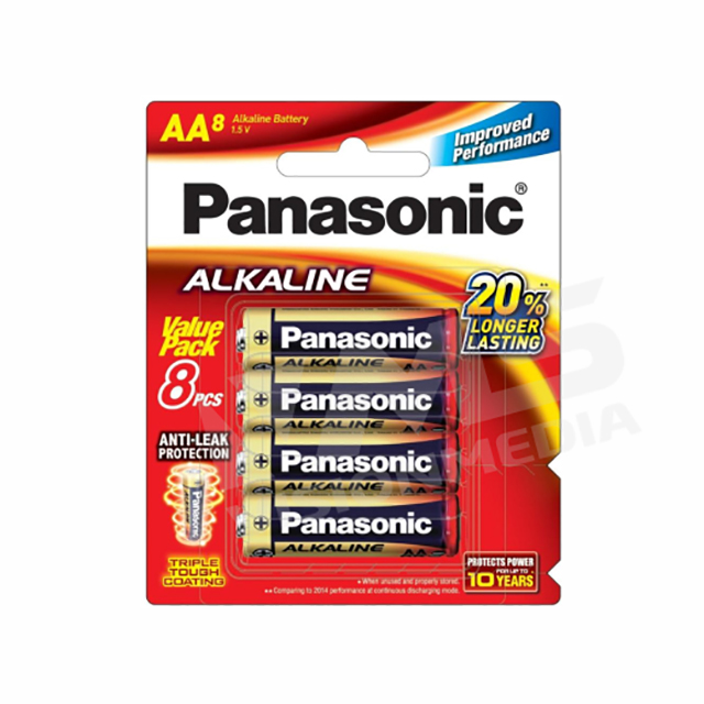 PANASONIC ALKALINE AA BATTERY 8PCS / PACK (LR6T/8B) – Vision Media
