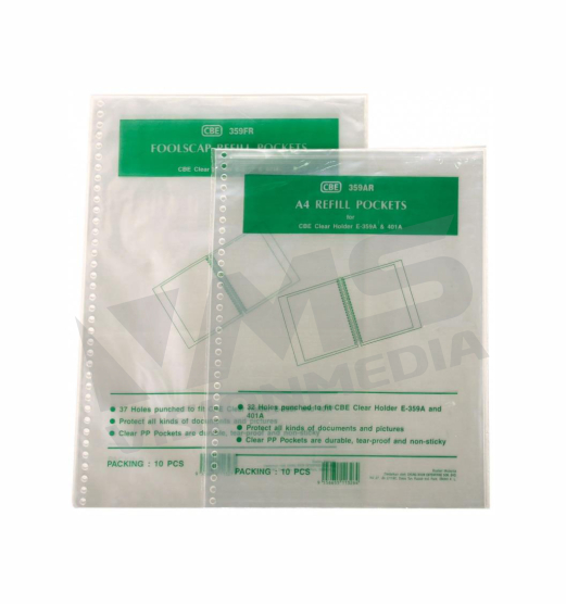 REFILL POCKET FOR CLEAR FOLDER (A4 SIZE) (10 SHTS) (359AR) – Vision Media